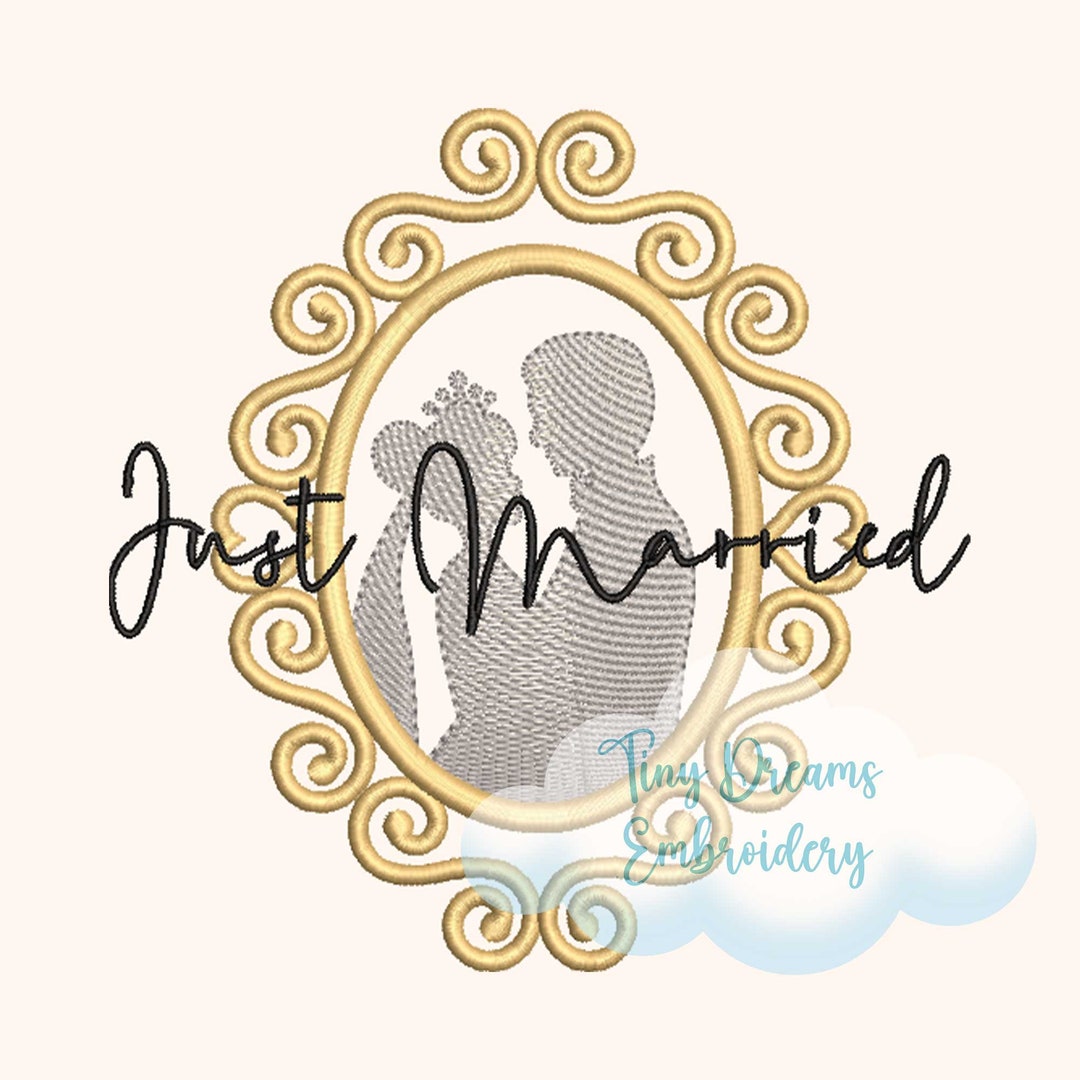 Just Married Digital Machine Embroidery Design Wedding Design ...