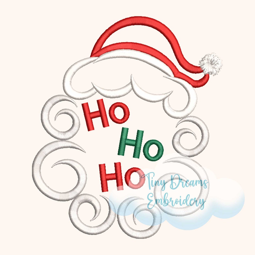 Santa Claus Digital Machine Embroidry Design Ho Ho Ho Christmas Design ...