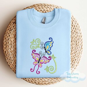 Butterfly Digital Machine Embroidery Design Swirl Floral Embroidery ...