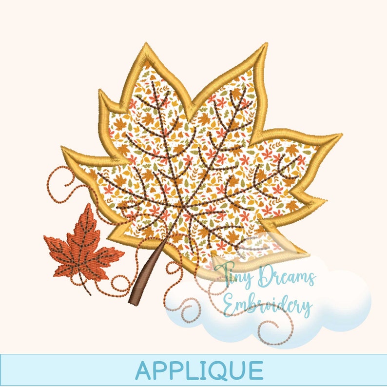 Leaf Applique Embroidery Design: Autumn Fall Design (digital Download ...