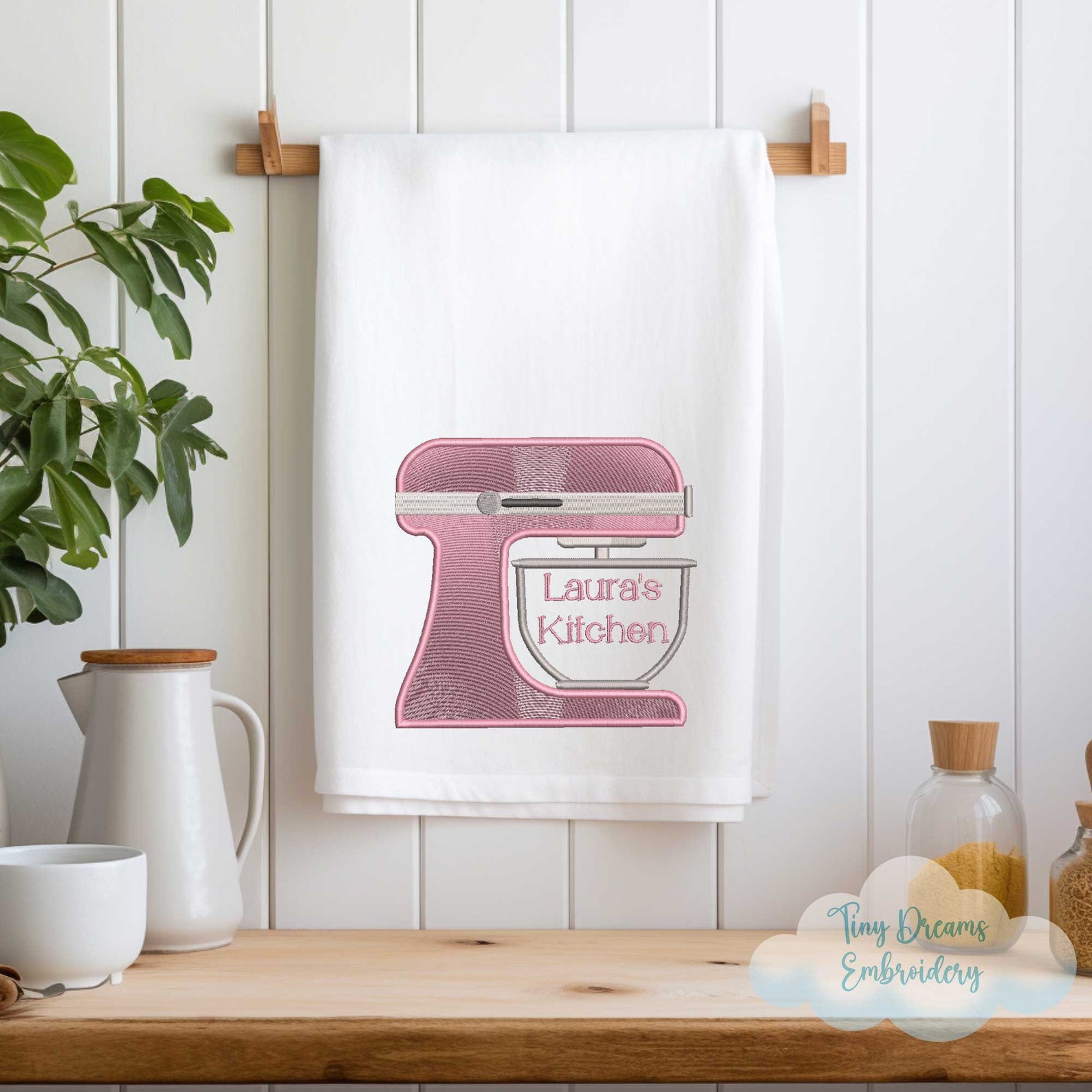 Stand Mixer Embroidery Design: Custom Kitchen Monogram (digital ...