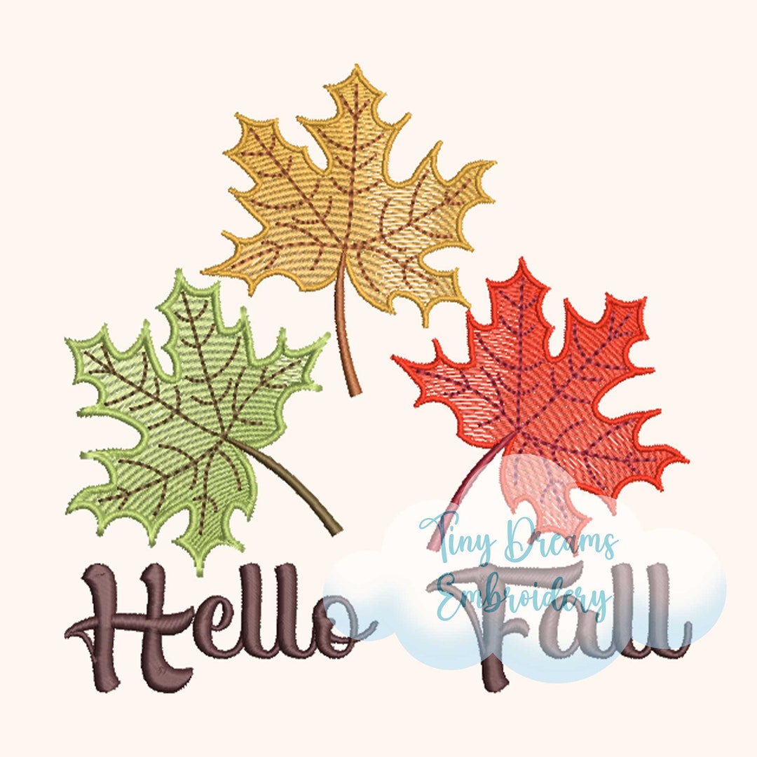 Autumn Leaves Machine Embroidery Design: Fall Season Motif (digital ...