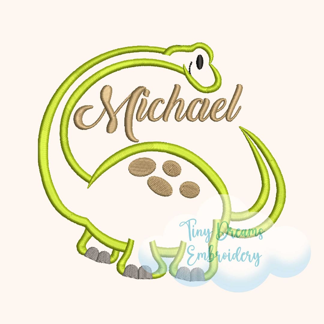 Cute Dinosaur Embroidery Design: Baby Boy, Custom Monogram ...