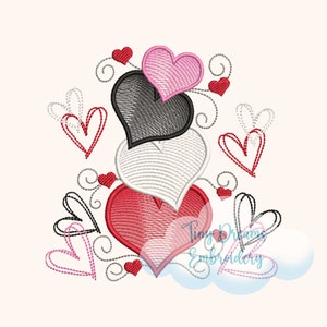 Valentine's Day Heart Embroidery Design: Machine Embroidery Pattern ...