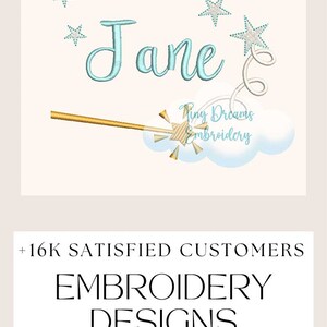 Magic Wand Digital Machine Embroidery Design Fairytale Monogram ...