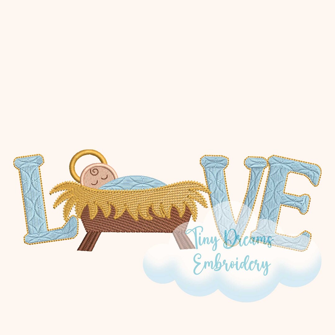 Baby Jesus Embroidery Design: Manger Scene (digital Download) - Etsy