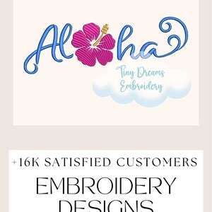 Aloha Digital Machine Embroidery Design Hawaiian Flower Design ...