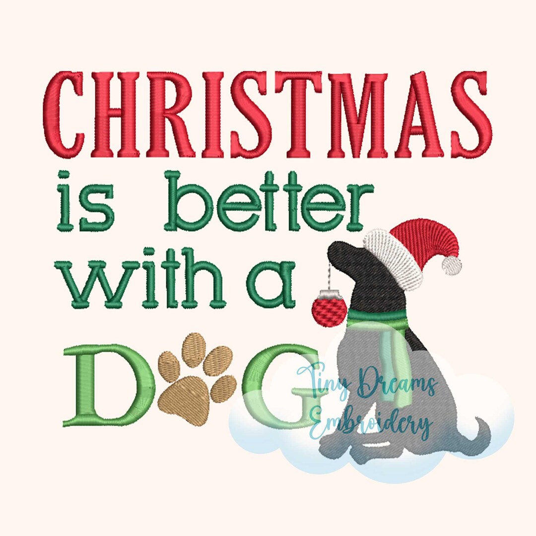 Christmas Dog Paw Print Embroidery Design: Holiday Ornament (digital ...