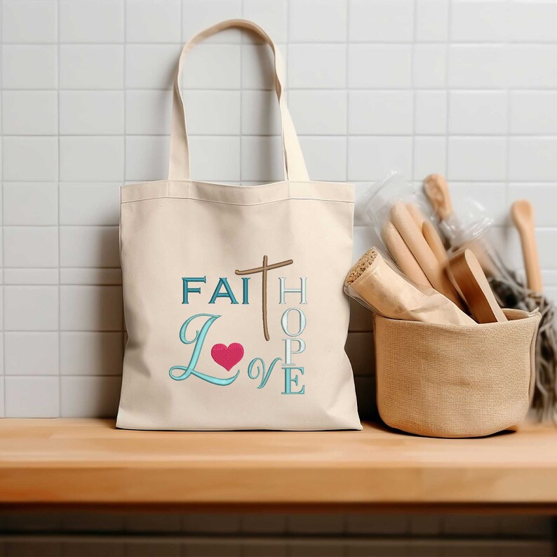 Faith Hope Love Embroidery Design: Believe, Cross, Religious, Christian ...