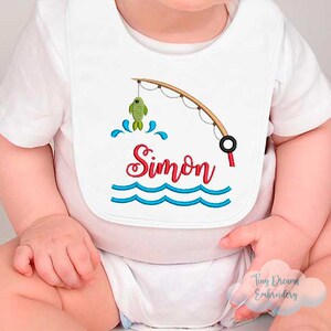 Fishing Embroidery Design: Custom Rod, Baby Boy Monogram, Beach ...