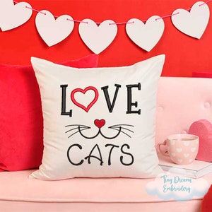 Love Cat Digital Machine Embroidery Design Animal Lovers Design ...