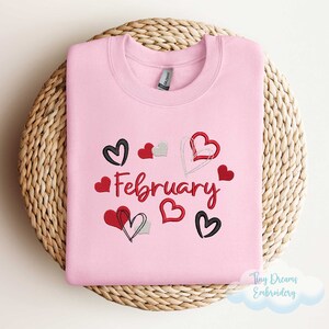 February Heart Embroidery Design: Valentine's Day Machine Embroidery ...