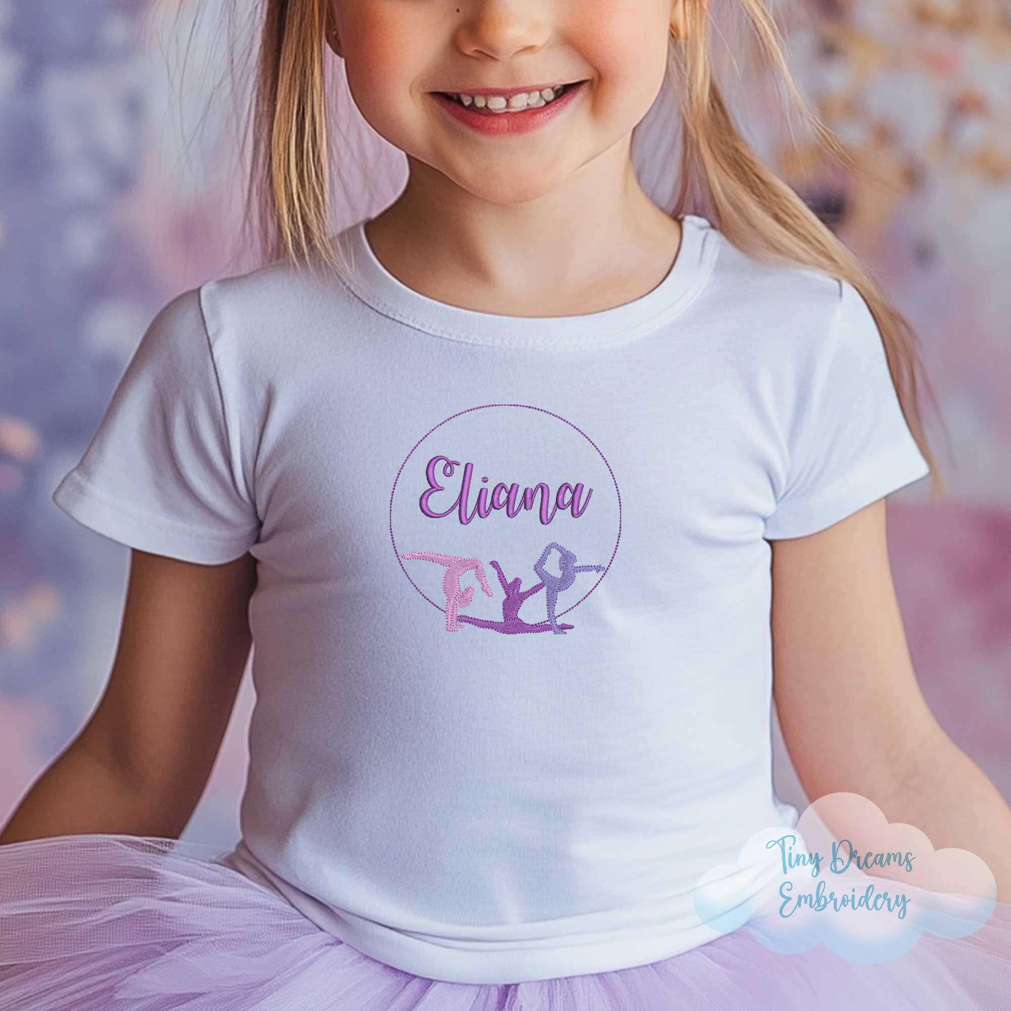 Gymnastics Olympic Monogram Embroidery Design Personalized Girl Name ...
