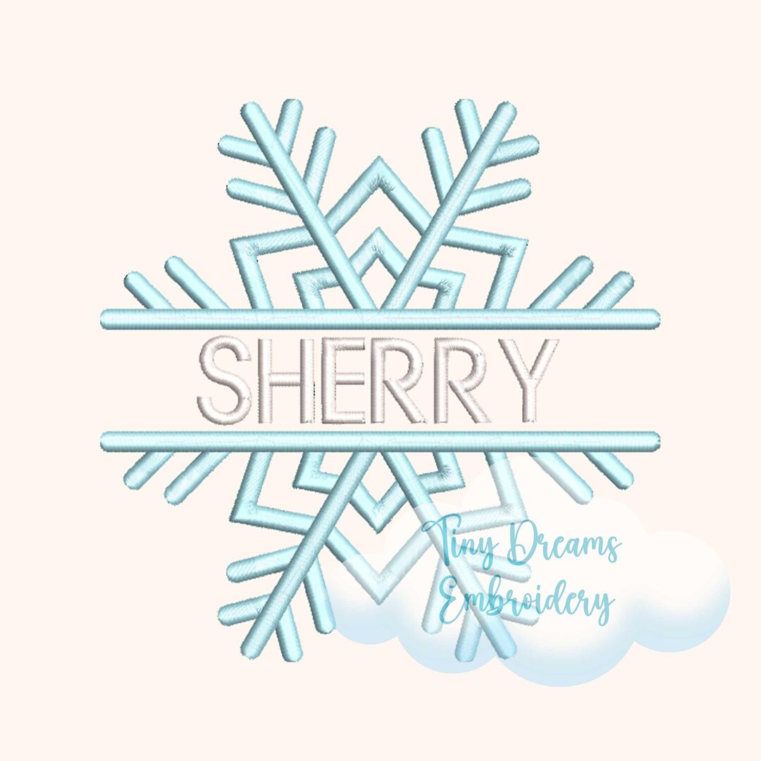 Snowflake Monogram Machine Embroidery Design: Winter Frozen Custom Name ...