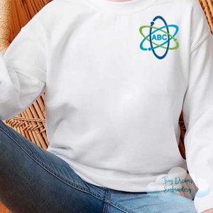 Atom Digital Machine Embroidery Design Custom Monogram Science ...
