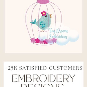 Bird Cage Digital Embroidery Machine Design Spring Embroidery Design ...
