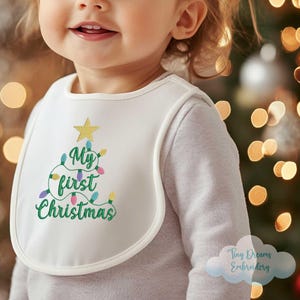 First Christmas Digital Machine Embroidery Design Christmas Tree Lights ...