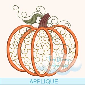 Pumpkin Applique - Fall Embroidery Design (digital Download) - Etsy