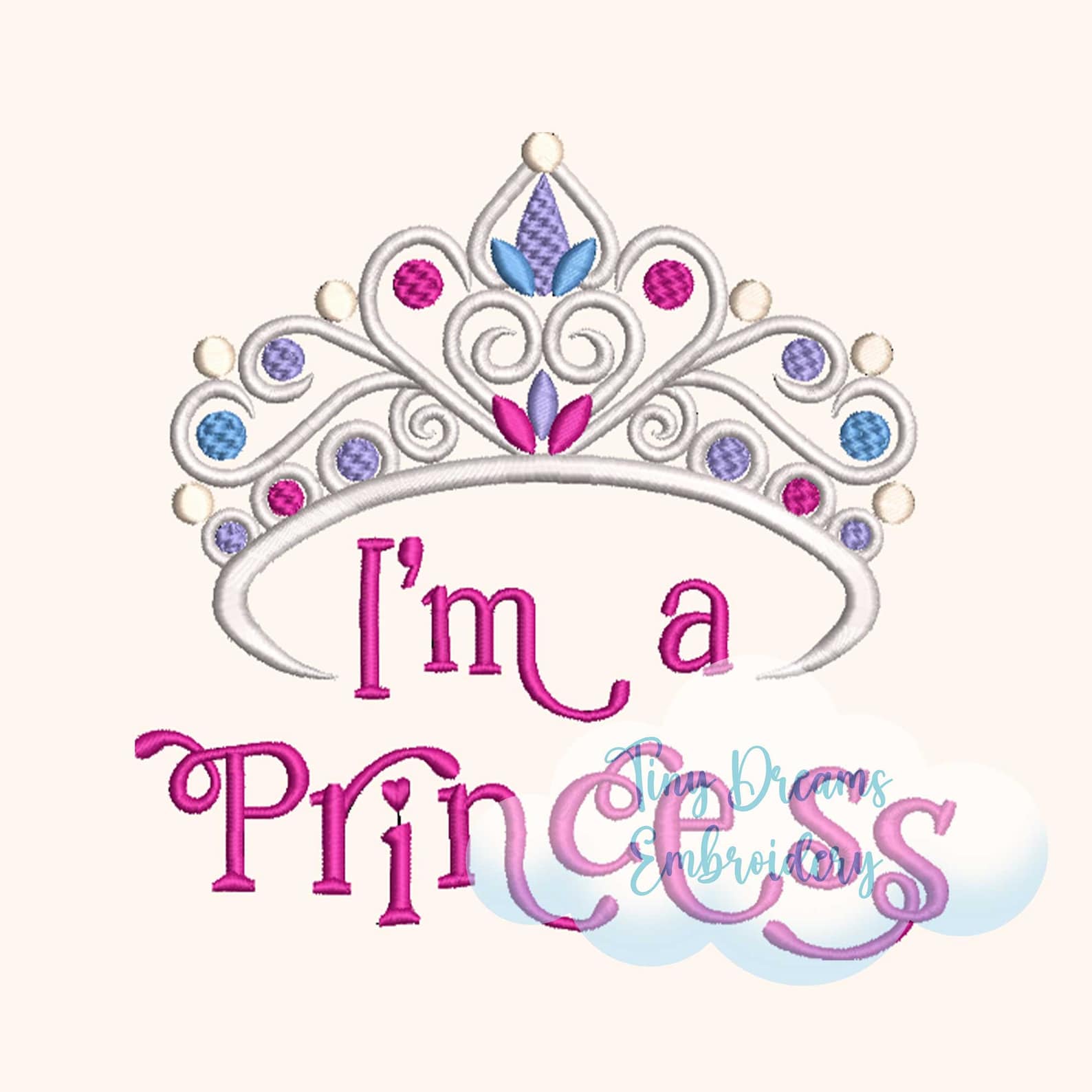 Princess Crown Embroidery Design: Fairytale Girl (digital Download) - Etsy