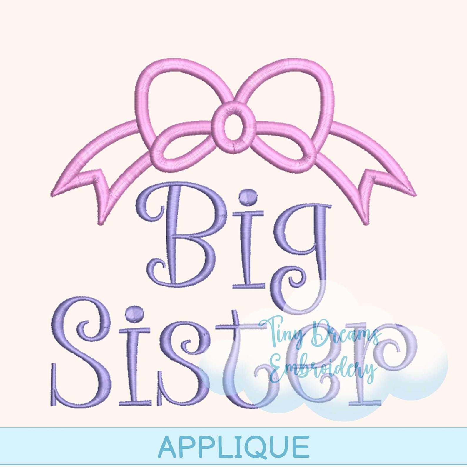 Big Sister Applique Embroidery Design: Bow Coquette (digital Download ...