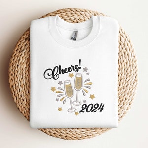 Cheers 2024 Digital Machine Embroidery Design Happy New Year Design ...