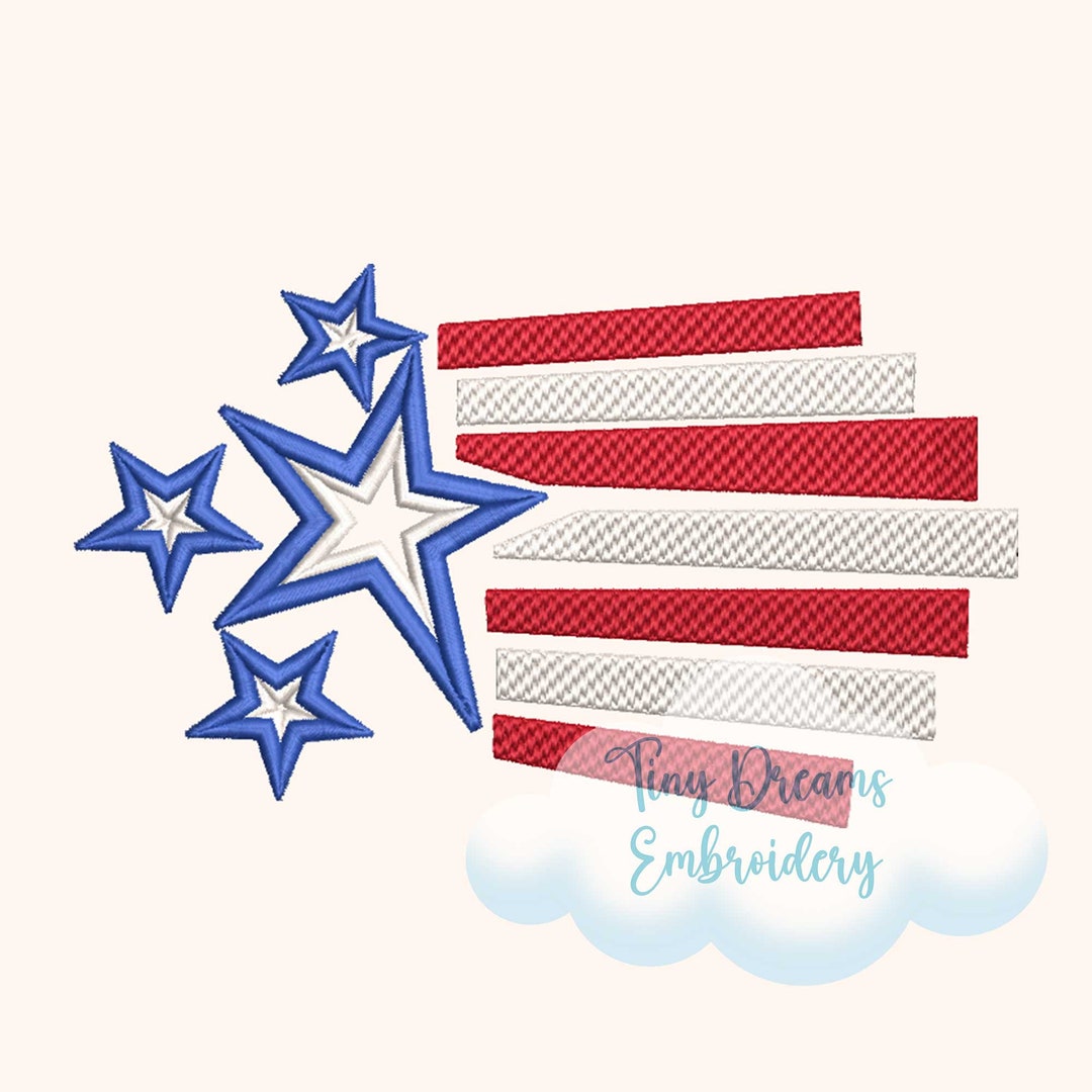 American Flag Embroidery Design: Patriotic USA (digital Download) - Etsy