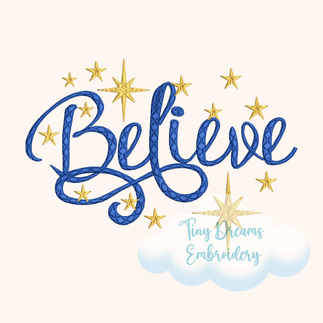 Believe Christmas Star Machine Embroidery Design (digital Download) - Etsy