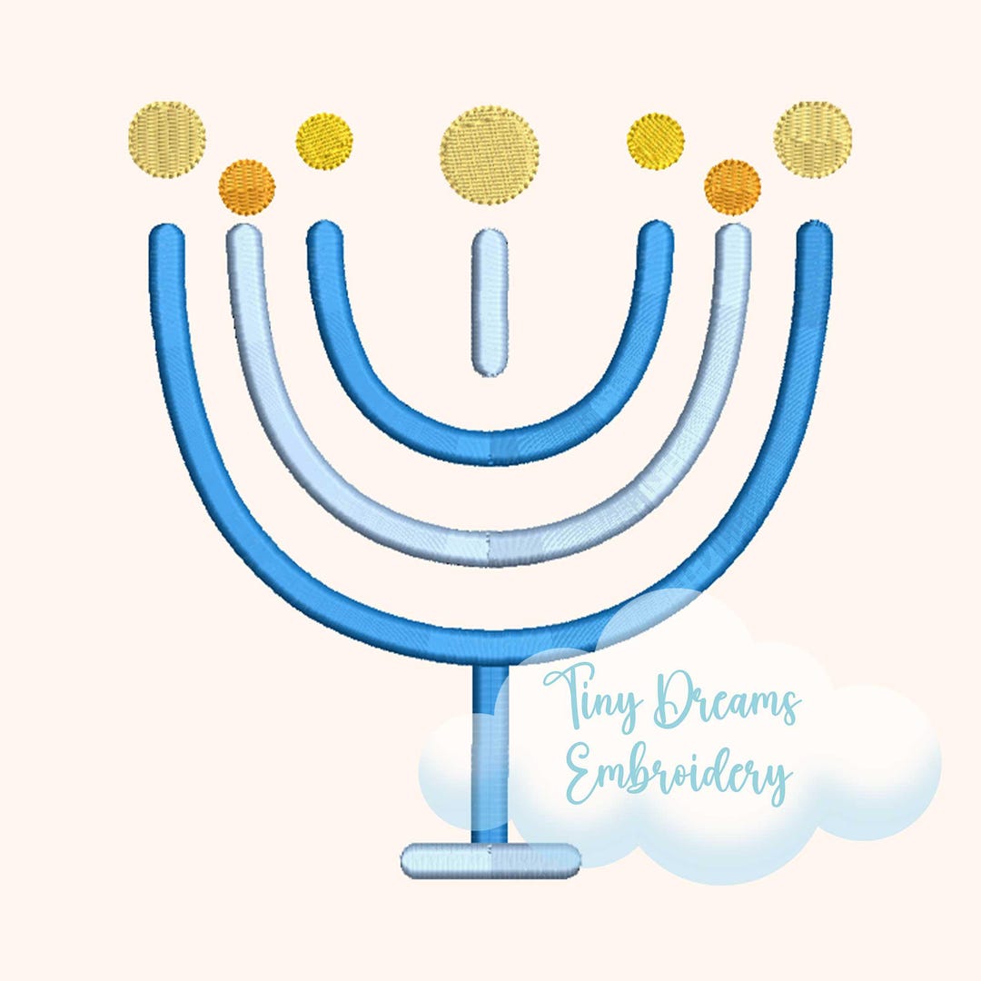 Menorah Candle Embroidery Design: Happy Hanukkah Lights (digital ...