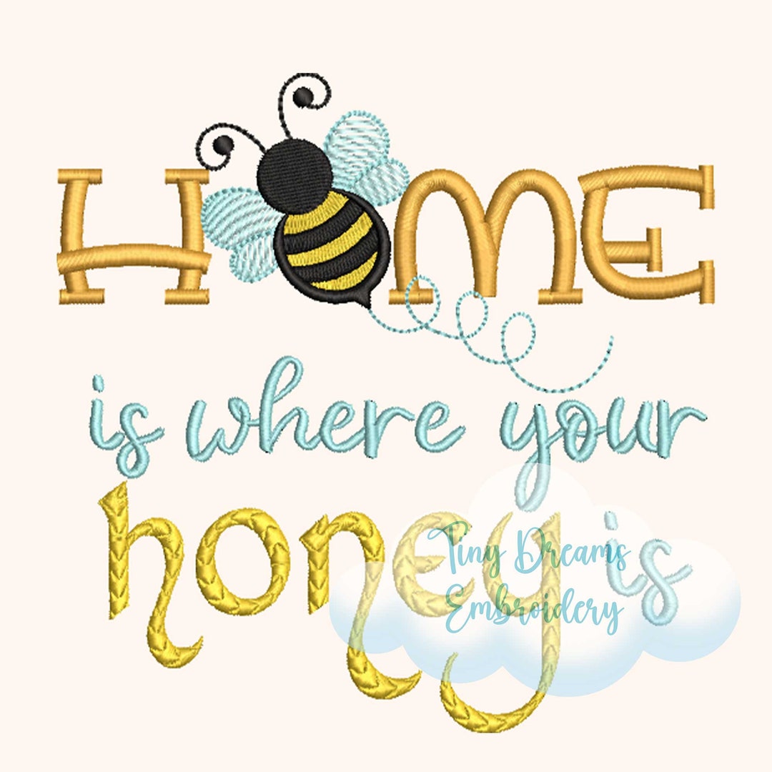 Bee Home Embroidery Design: Honey Spring Decor (digital Download) - Etsy