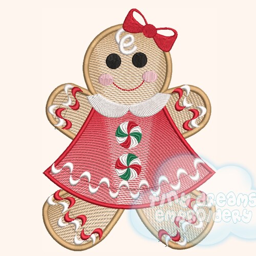Cute Christmas Gingerbread Set Machine Embroidery Designs - Etsy