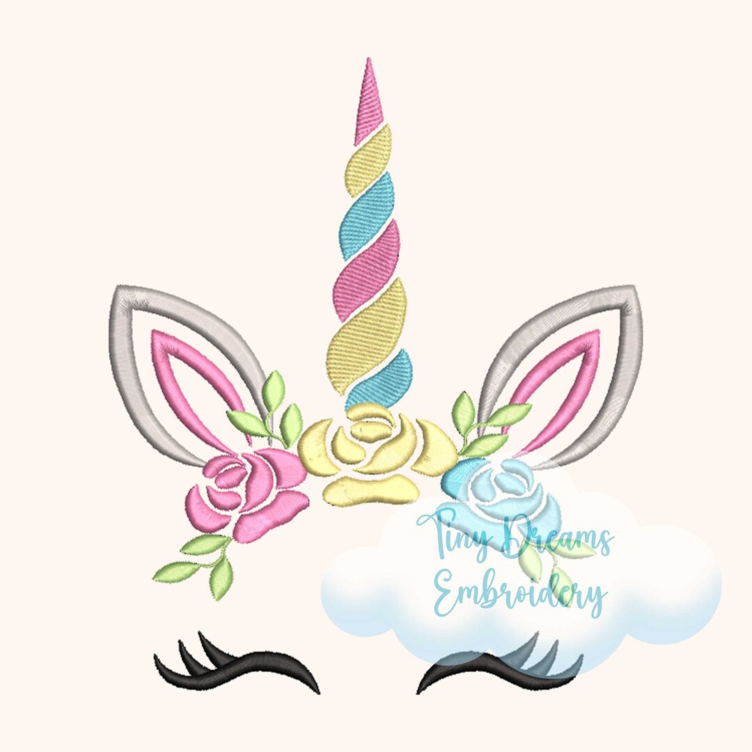 Unicorn Digital Machine Embroidery Design Floral Unicorn Design ...