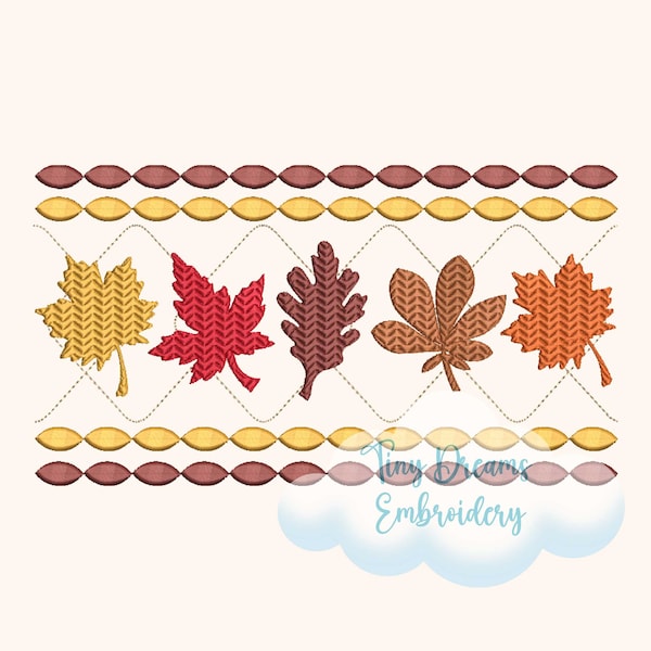 Leaves Border Machine Embroidery - Etsy