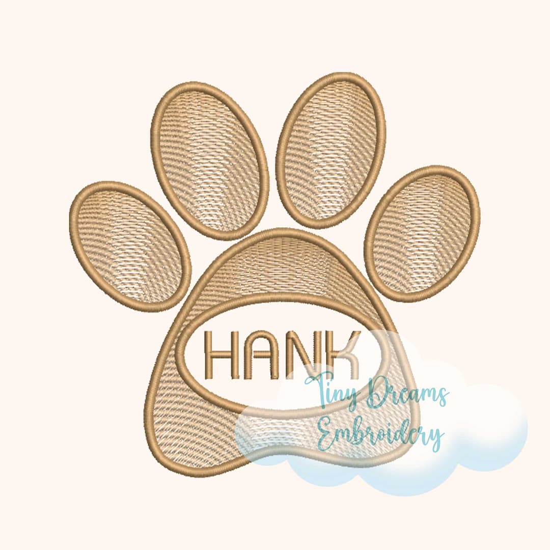 Dog Digital Machine Embroidery Design Dog Paw Print Embroidery Design ...