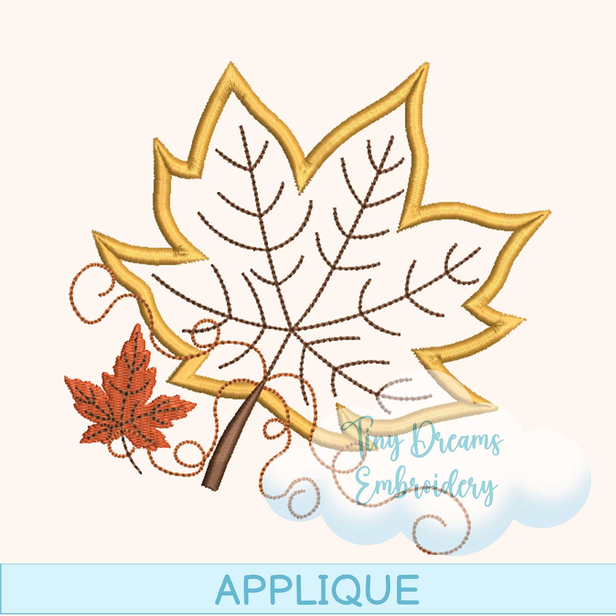 Leaf Applique Embroidery Design: Autumn Fall Design (digital Download ...