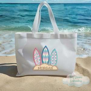 Surf Applique Digital Machine Embroidery Design Monogram Sandy Beach ...