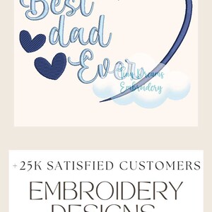Best Dad Ever Digital Machine Embroidery Design Fathers Day Design ...