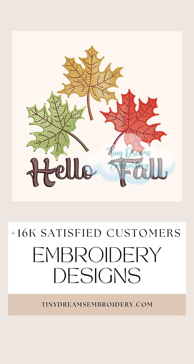 Autumn Leaves Machine Embroidery Design: Fall Season Motif (digital ...