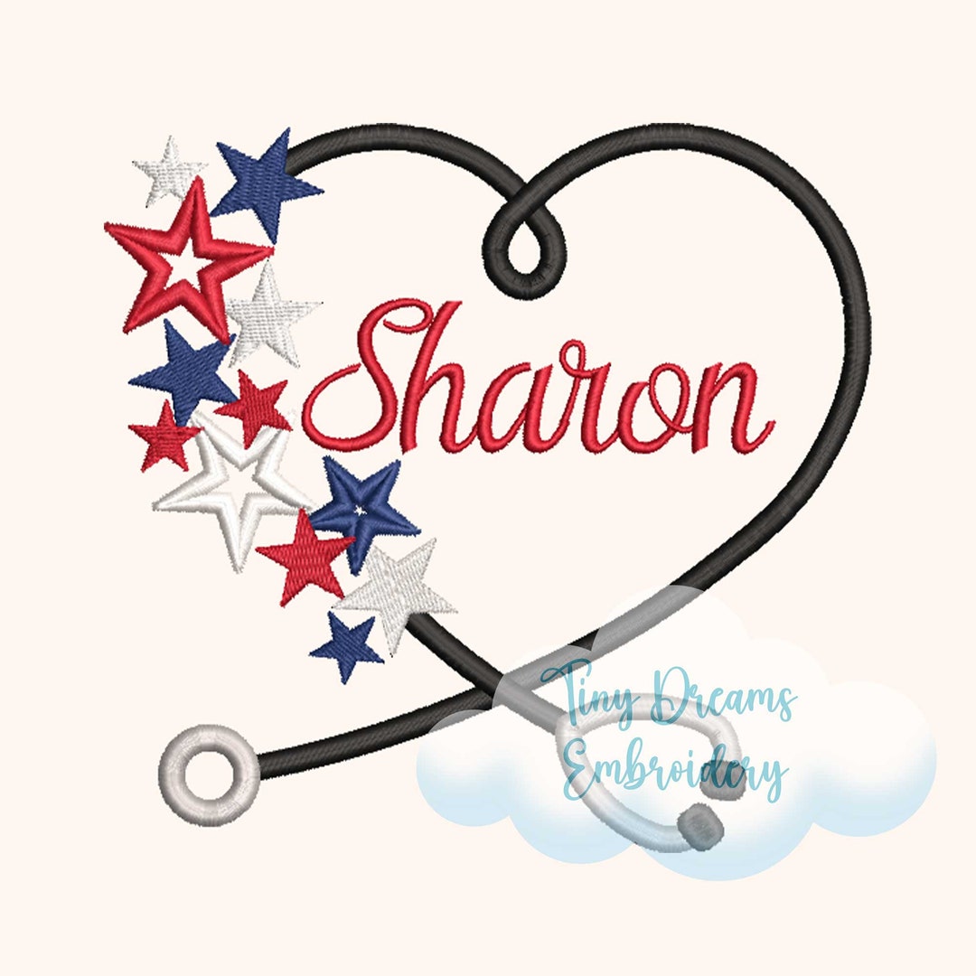 Nurse Star Digital Machine Embroidery Design Medical Monogram ...