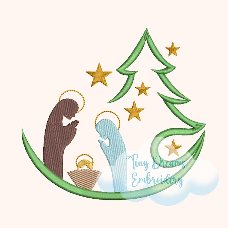 Nativity Embroidery - Etsy