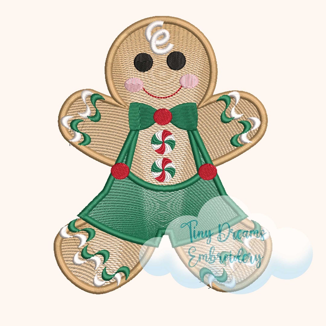 Gingerbread Cookie Embroidery Design Christmas Boy Holiday Kitchen ...