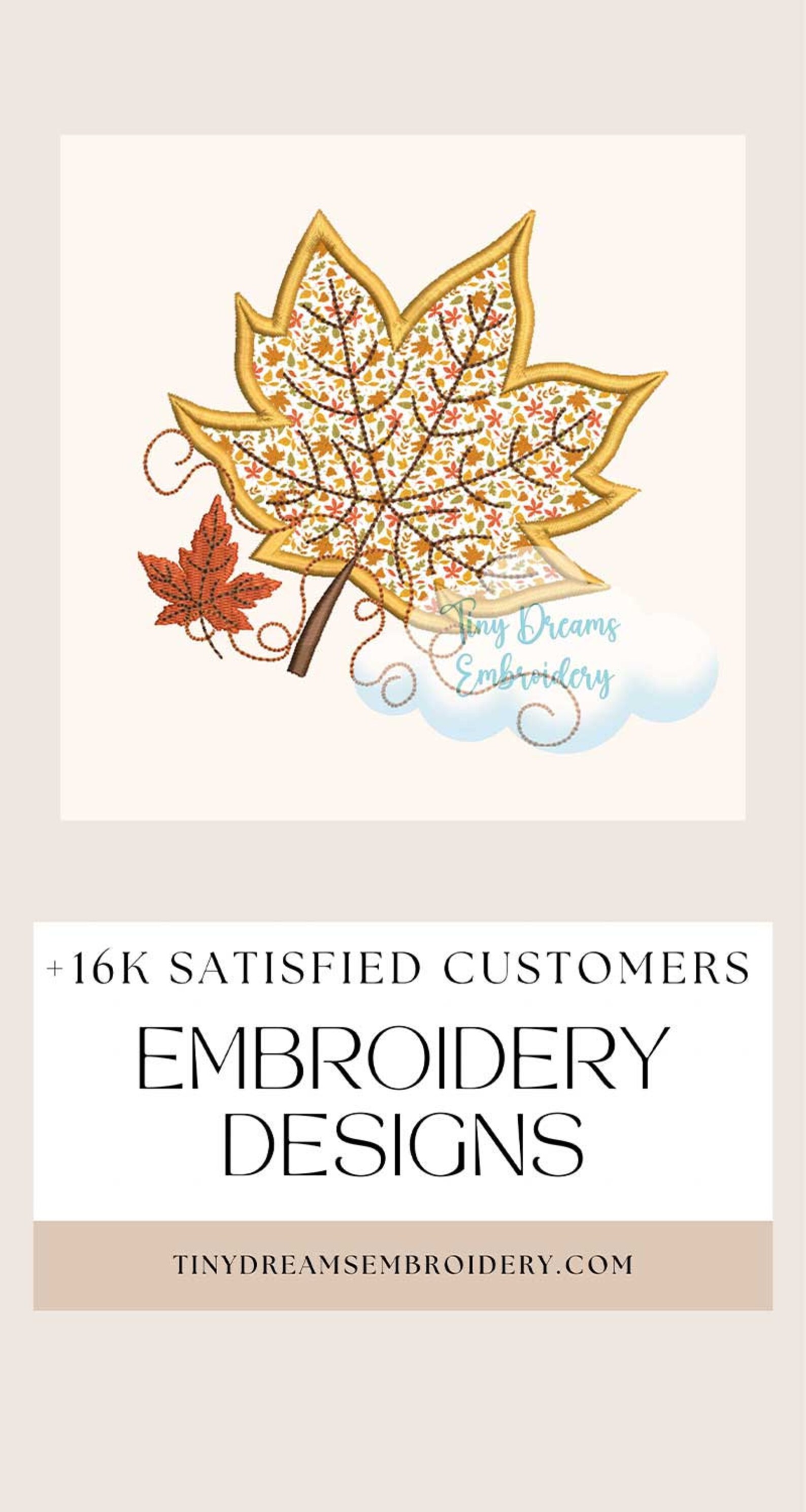 Leaf Applique Embroidery Design: Autumn Fall Design (digital Download ...