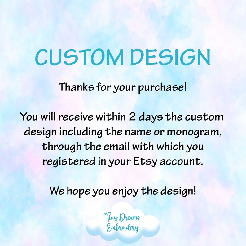 Custom Name Monogram Embroidery Design Add-on Fee (digital Download) - Etsy