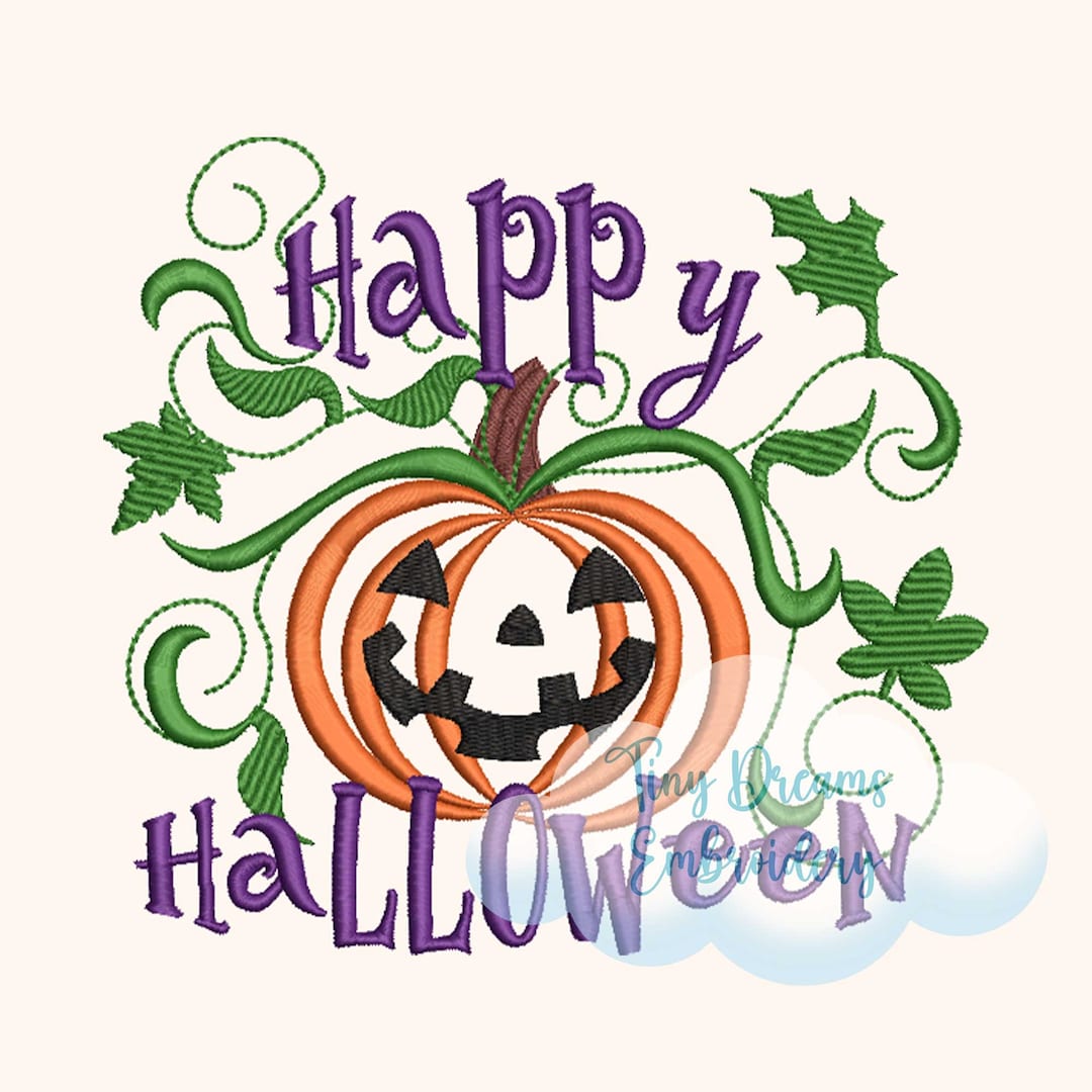 Happy Halloween Digital Machine Embroidery Design Pumpkin Design ...
