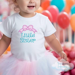 Little Sister Digital Machine Embroidery Design Applique Bow Coquette ...