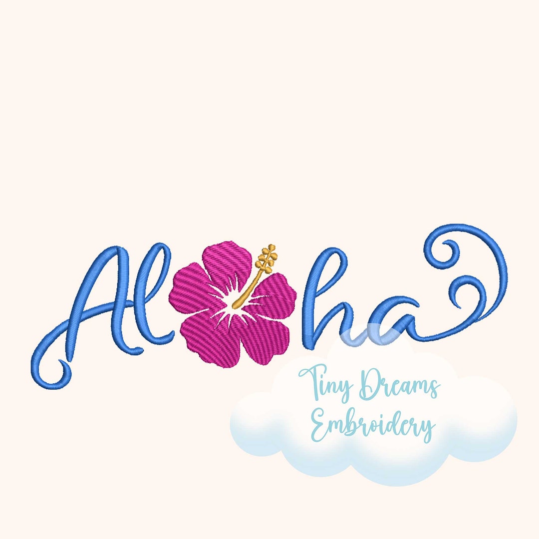 Aloha Digital Machine Embroidery Design Hawaiian Flower Design ...