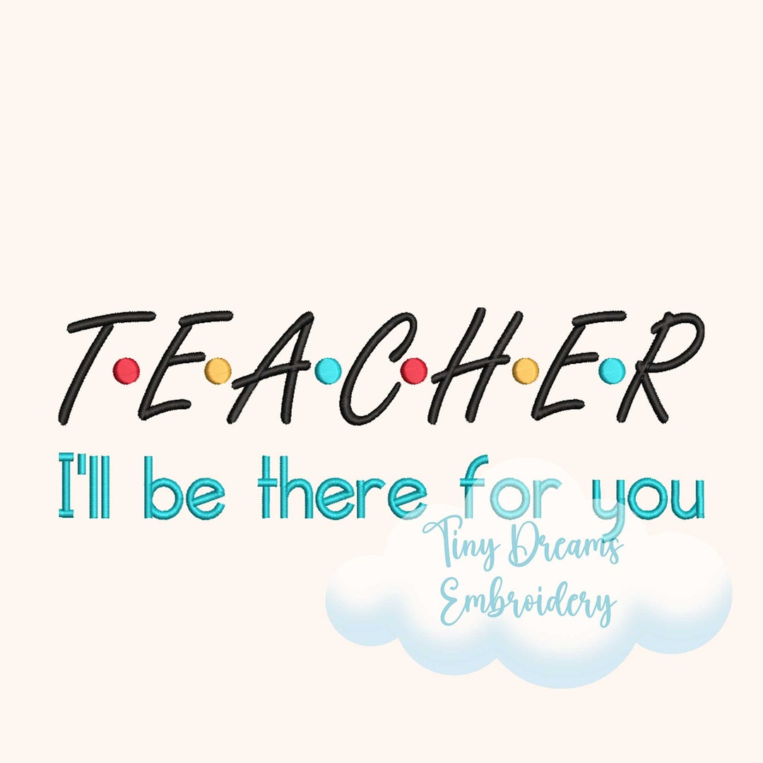 Teacher Digital Machine Embroidery Design Back to School Design ...