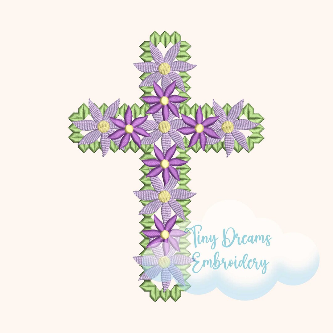 Easter Cross Digital Machine Embroidery Design Happy Easter Design ...