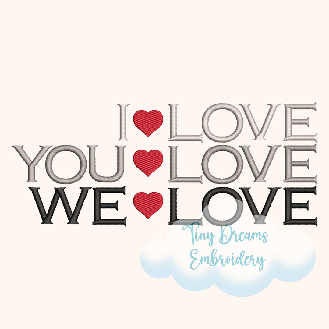 I Love Digital Machine Embroidery Design Love Hearts Design Embroidery ...