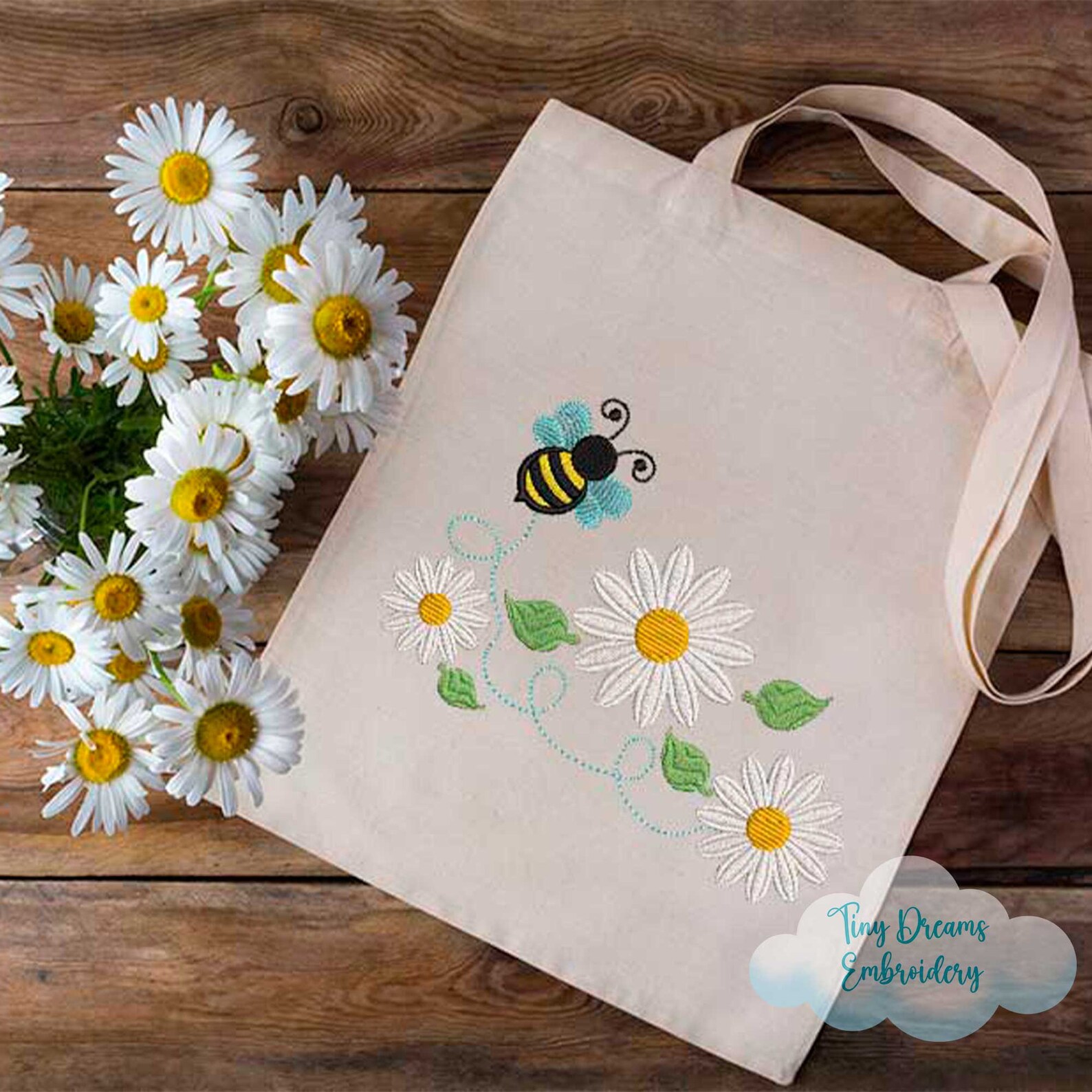 Daisy, Bee, Floral Flowers, Spring Bee: Machine Embroidery Designs ...