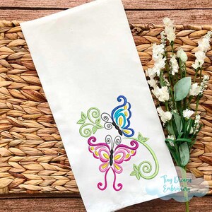 Butterfly Digital Machine Embroidery Design Swirl Floral Embroidery ...